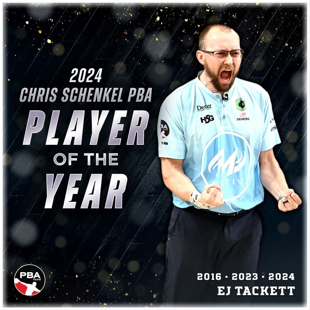 EJ Tackett Earns Third Career 2024 Chris Schenkel PBA Player of the ...